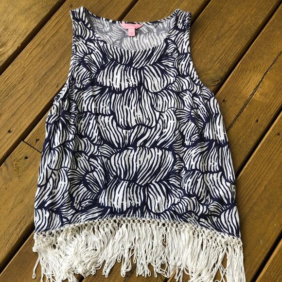 Lilly Pulitzer | Tops | Lilly Pulitzer Sonya Fringe Tank | Poshmark